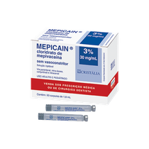 Anestésico Mepivacaína Mepicain 3% Sem Vaso CRISTÁLIA