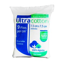 Compressa Gaze 9 Fios Não Estéril 500 Unidades ULTRACOTTON